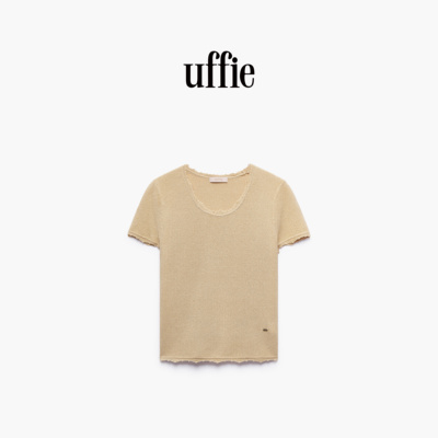 uffie于绘 桂花纹理针织短袖