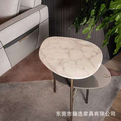 意式TRAPEZE轻奢后现代异形茶几设计师创意普拉d达绿石材客厅家具