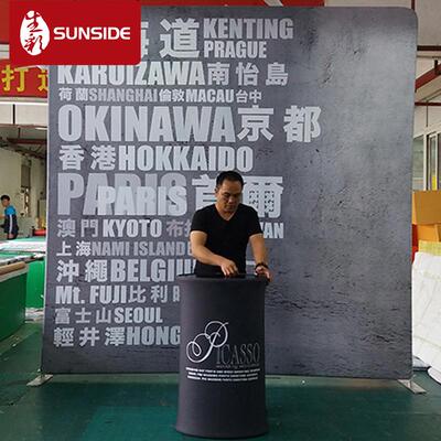 深圳快幕背景弯管布艺快展架直型弧形S形快折幕展示架