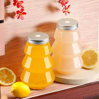 00ml圣5诞JHH明树料透广口奶茶外带果汁一次性食品级饮塑料
