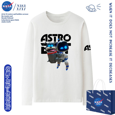 NASA宇宙机器人ps5周边长袖T恤男2025新款索尼Astro Bot衣服体恤