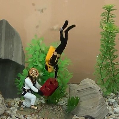 极速Hot Aquarium Decoration Undersea TuJg of War Fish Tank O