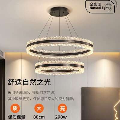 意式轻奢客屋吊厅灯简约现代气大感极简EDB冰裂纹全灯具套餐组合