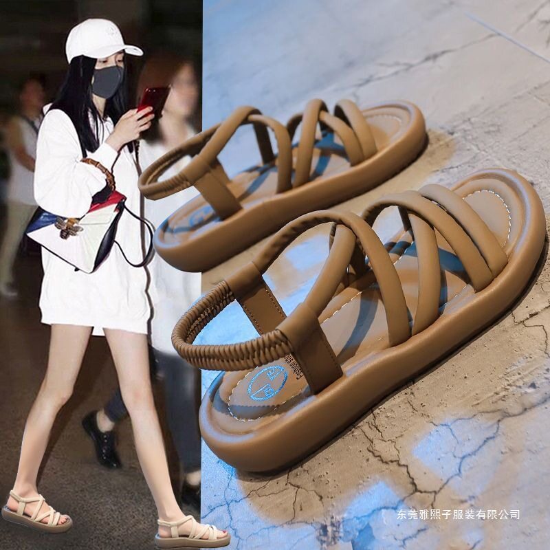 小众罗马凉鞋女2025年新款夏季平底休闲沙滩鞋外穿旅游不累其它