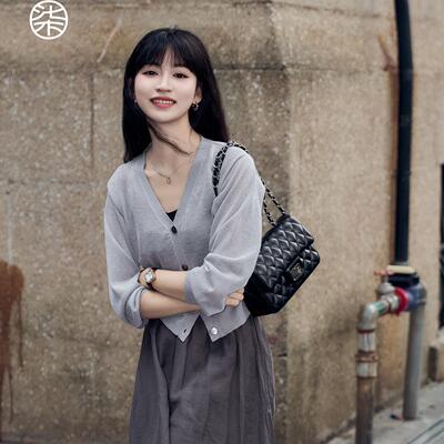 柒量一裁2025春季开衫裙子套装