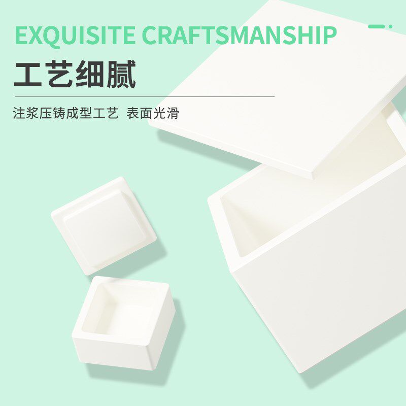 氧化铝坩埚带盖方形 实s验室耐高温管式马弗炉磁舟方舟瓷舟刚玉舟