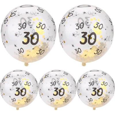 新品5pc Ballon 040 MZUs50th xHappy Birtihday Age C onfett Fi