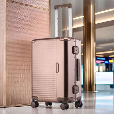 现货金属箱铝镁合金拉杆箱hinomoto万向轮铝合金拉杆箱26寸行李箱