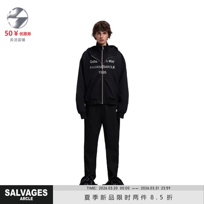 SALVAGES【春季新品两件八五折】新款高级街头拉链卫衣