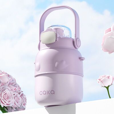 极速CAKA茶h卡保温杯女士儿童学生杯子高颜值大容量水壶吸管水杯