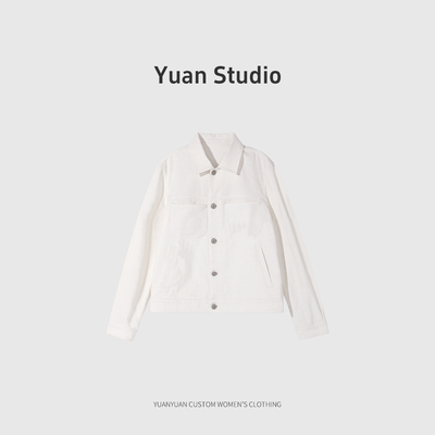 【YUAN】（衣长54）简约工装风经典翻领单排扣夹克外套
