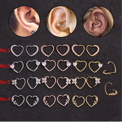 极速1PC CoPPer Heart SHaPe NoSe PierCiNgS DaiPtH PierCiNgS S
