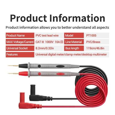 极速PT1005 1000V 10A Universal Probe Test Leads TPin Digital