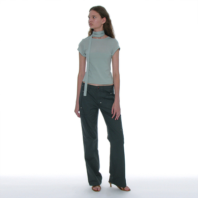 短甜美减龄飘带拼接百搭国内现货