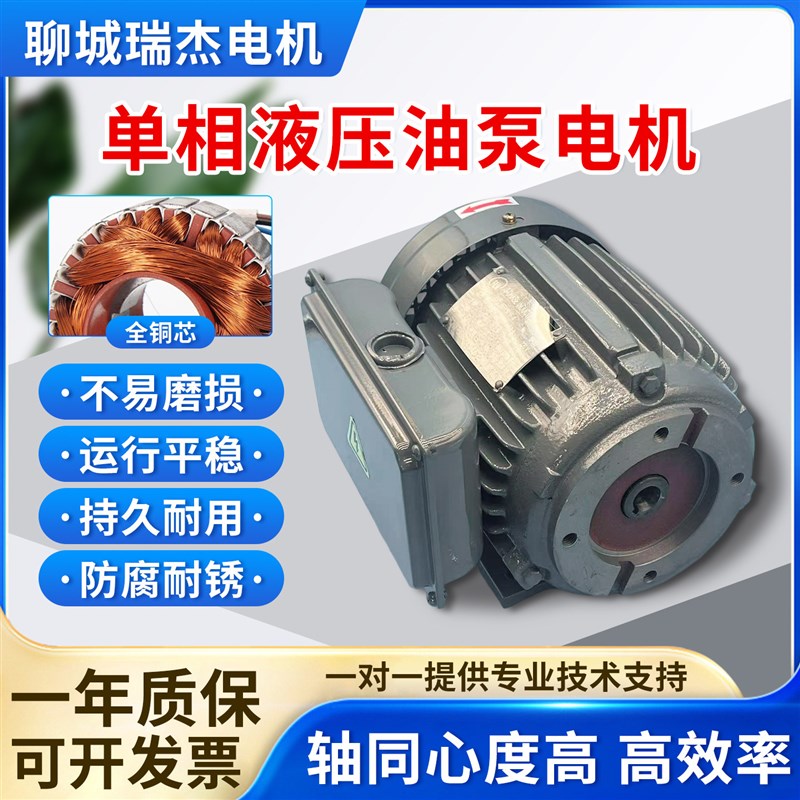 液压油泵电机单相220V台款0.75/1.5/2.2KW液压油泵专用内轴电机