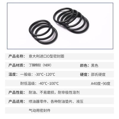 线径8.6mm 内径405-492.8 意大利DUCI进口丁腈O型密封圈NBR耐腐蚀