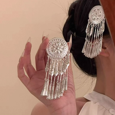 新中式发夹女流苏步摇边夹发卡