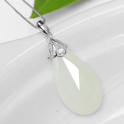 极速Hetian jade pendant natural white jade pendant neck.lace