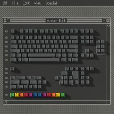 PBTfans 1984 Dark PBT复古mac热升华原厂高度客制化机械键盘键帽