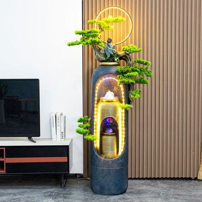 中式流水喷泉生财摆件循环水落地客厅办公室水景开业乔迁新居礼品