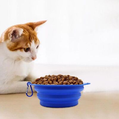 极速Collapsible Dog Pet Foldiyng Silicone Bowl Outdoor Trave