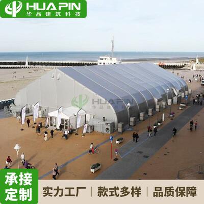 TFS桃形商业活动仓储机库篷房大型弧形篷房弯柱活动铝合金帐篷