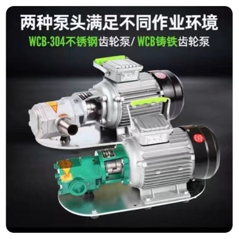 WCB便携式榨油机泵电动抽油泵手提式齿轮泵柴油机油菜籽油输油泵