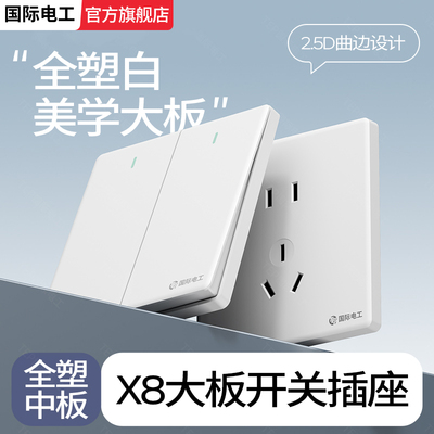 国际电工大板无框开关插座面板