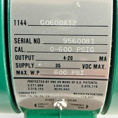 压力变送器Fisher/Rosemount1144G0600A12 0-600PSIG,4-20M 35VDC