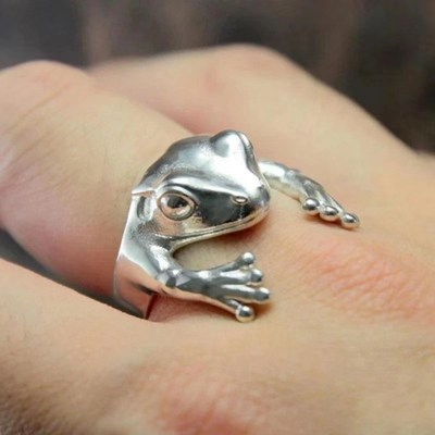 极速Korean Style mCute Frog Adjustable Finger Rings for Wome