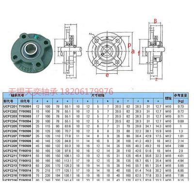 圆形外球面轴承座UCFC210 FC211 FC212 FC213 FC214 215带轴承