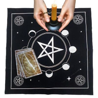 新品Altar Cloth Pentagraum Tablecloth Black Pentagram Tablec