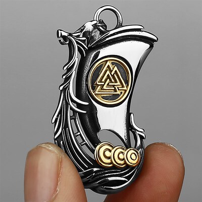 极速Odin Ravenj Huginn and Muninn Valknut Vintage Personalit