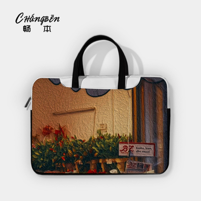 油画笔记本手提电脑包适用苹果macbookair13华为matebookd联想小新pro14内胆包华硕15.6戴尔16英寸保护套定制