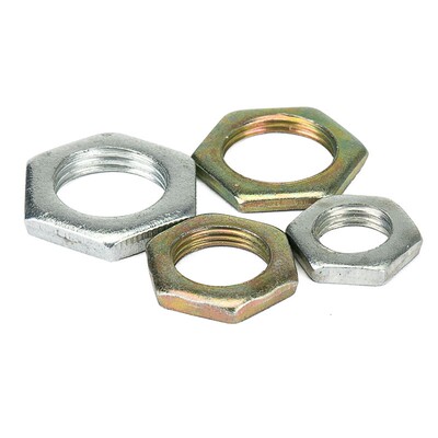 GB808镀锌细牙薄螺母铁六角扁螺母灯饰螺母M8*1M10x1M12*1.25-M24