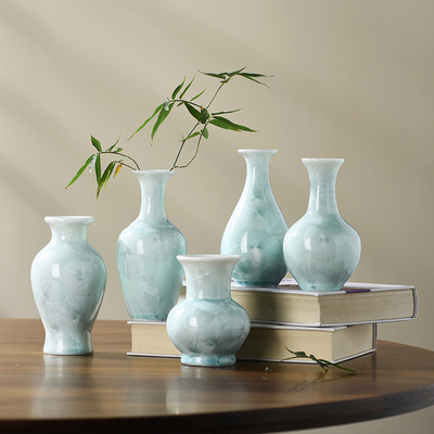 结晶釉陶瓷花瓶家居简约别墅客厅高级感小花插装饰品桌面艺术摆件