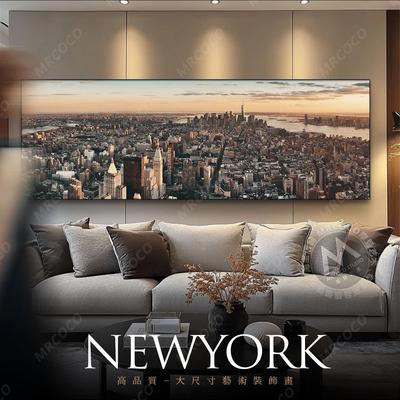 客厅沙发背景墙装饰画纽约城市风景挂画大尺寸建筑摄影房间墙画