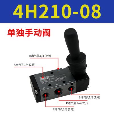4H210一08手动换向阀4H310气动手板阀4R210-08手拉阀4L210 3H210