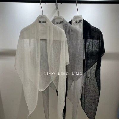 Limo 15亚麻三角巾披肩女韩系简约百搭叠穿造型披肩8118/8119