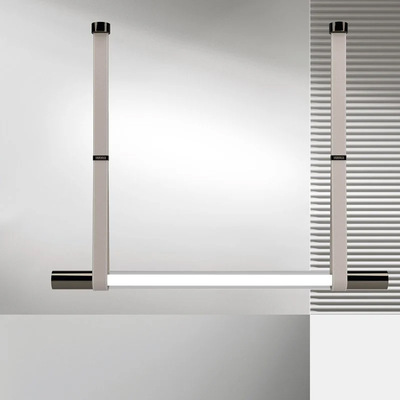 SLIVER长条皮革玻璃餐厅吊灯后现代北欧设计师吧台办公室一字吊灯