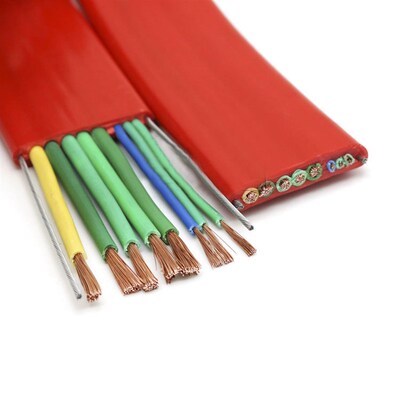 行车扁平电缆线 8芯9芯11芯13芯YVFB3*4+6*1.5无氧铜线带双钢丝