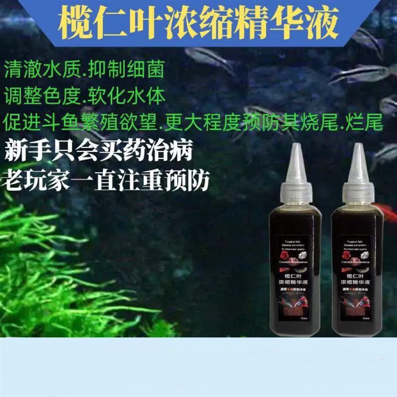 榄仁叶浓缩精华原液调节水质降酸小型热带鱼虾泰国斗鱼液态懒人叶