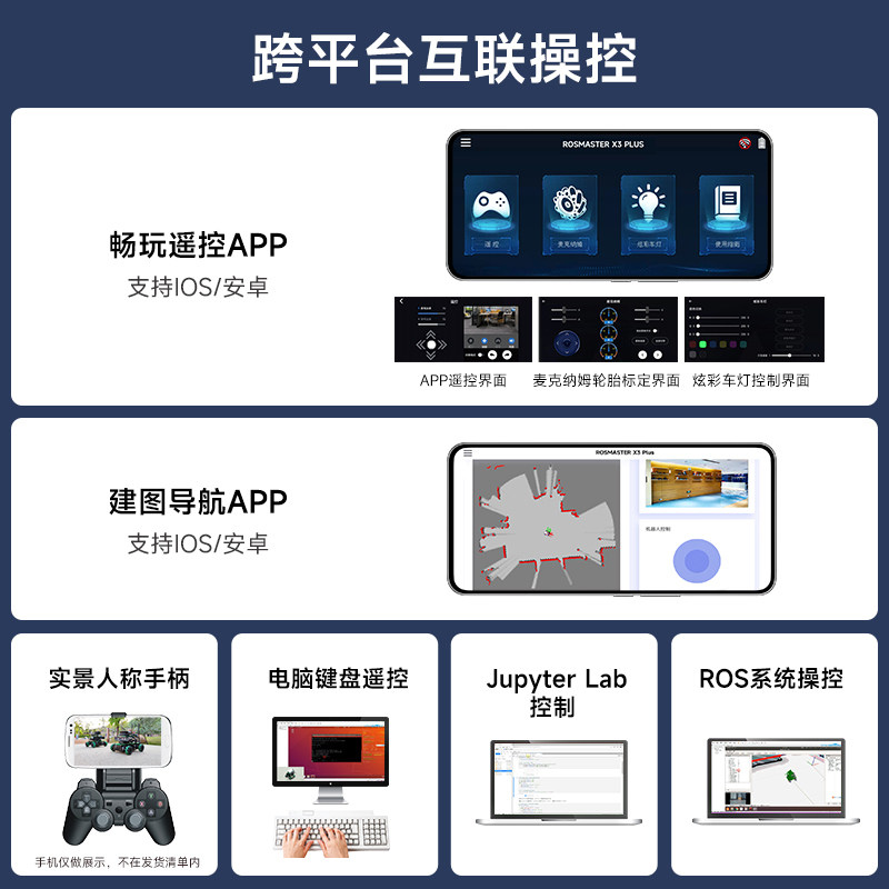 亚博智能ROS机器人 含JETSON NANO主控 网格式导航机械小车