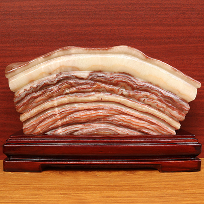 天然石材奇石摆件猪肉石31*20*4cm5672g五花肉桌面装饰雕刻石摆件