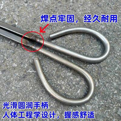 1米加长不锈钢火钳烧火捡垃圾夹子环卫清洁拾物器煤碳夹加厚长柄