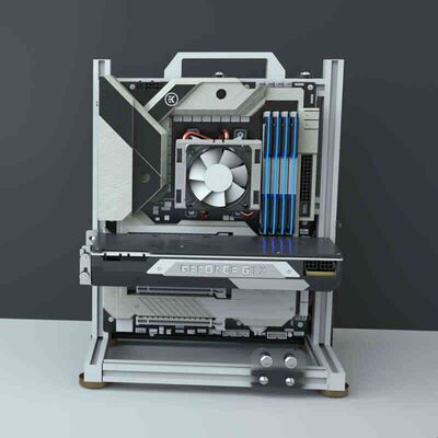布克斯 开放机箱 MATX电脑铝合金机箱架 个性创意ITX台式机水冷箱