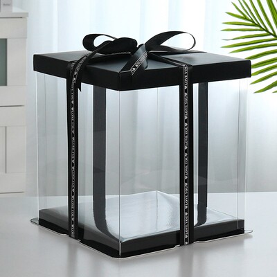 极速Cake box transparent 4/14 inchE cake decoration packagin