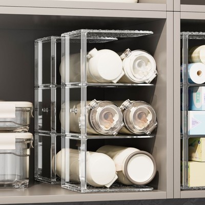 FX2699  桌面书立书架收纳盒透明学生书本书桌立架分隔挡板置物架