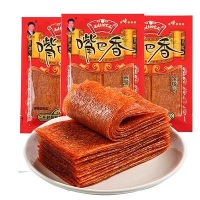 毛劲松嘴巴香80后怀旧休闲零食辣条亲嘴片辣片麻辣素食面筋大辣条