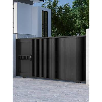 新型中国风不锈钢别墅门庭院门电动推拉门铝合金庭院门花园门铁门